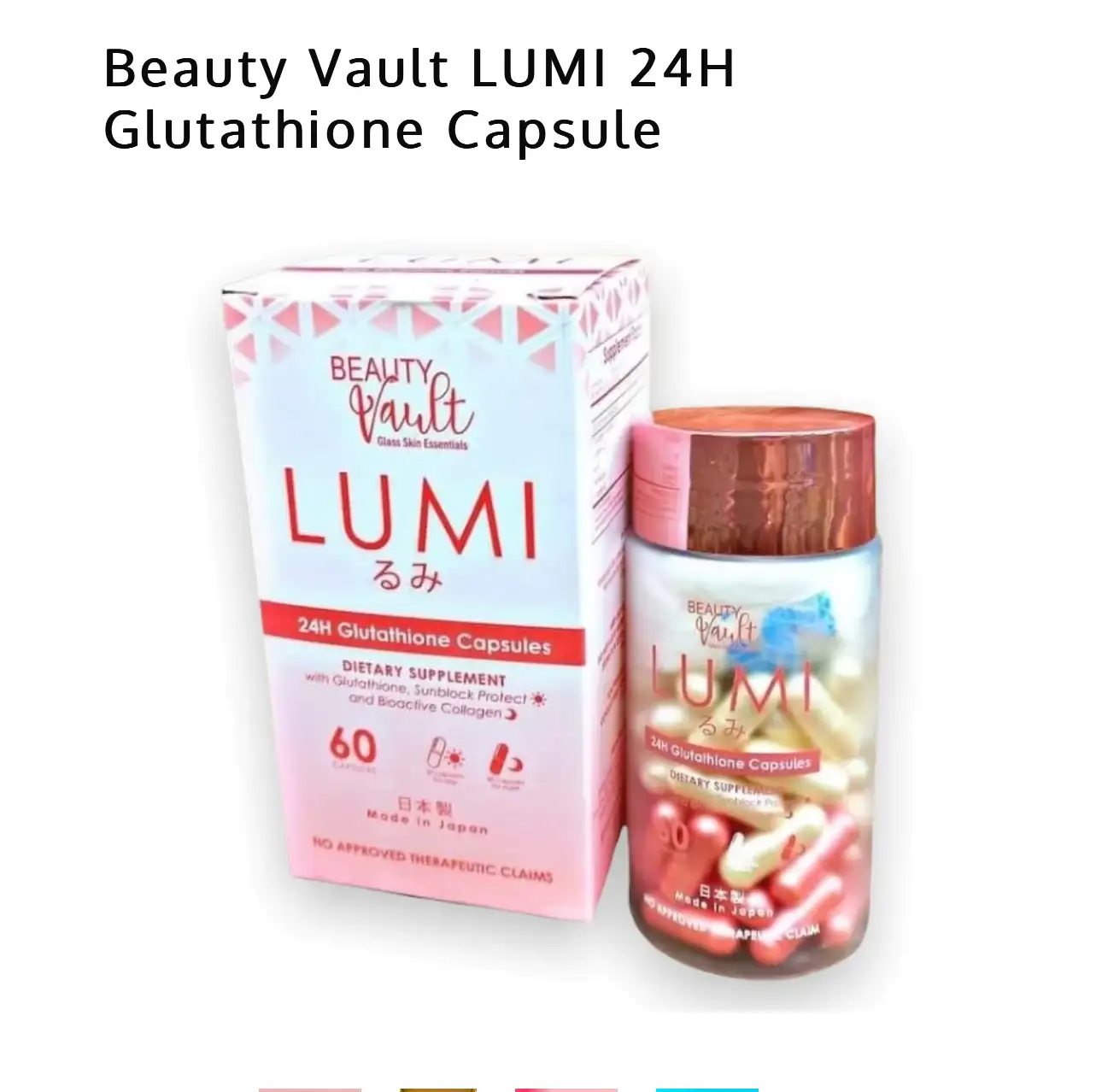 BEAUTY VAULT 24H GLUTATHIONE CAPSULES SUPPLEMENT