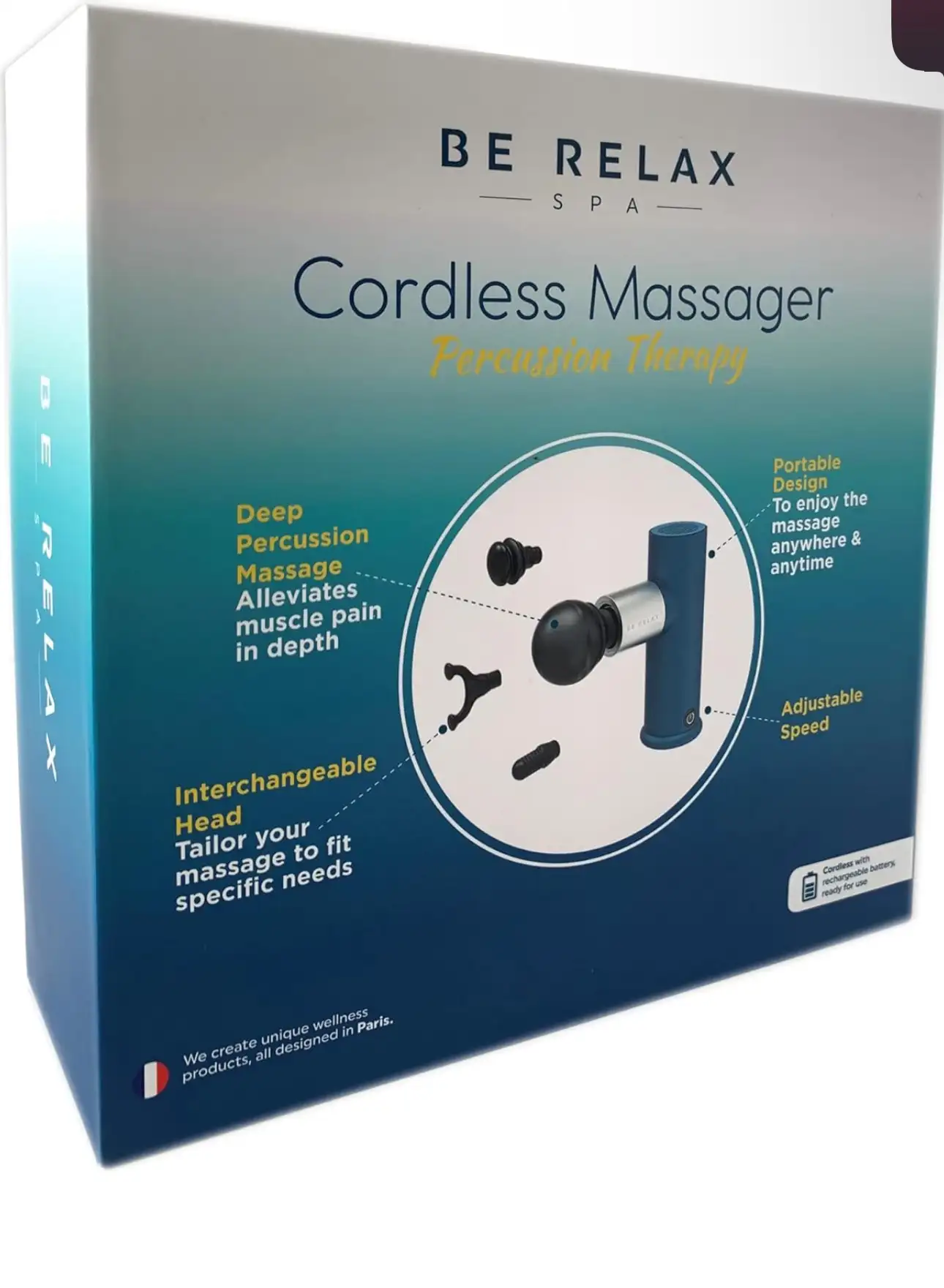 BE RELAX SPA CORDLESS MASSAGER PERCUSSION THERAPY